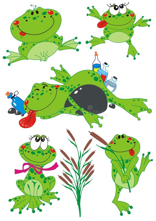 Rane divertenti illustrazione vettoriale. Illustrazione di verde - 13627562
