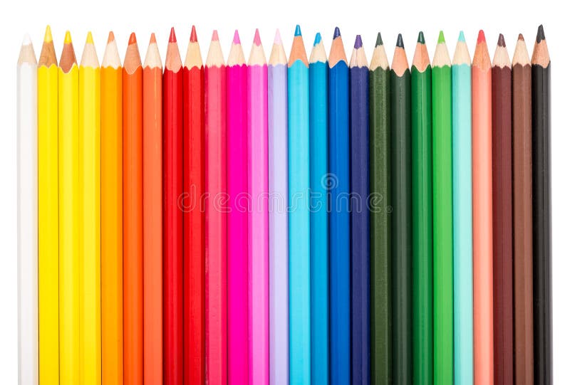 Crayons Lecteurs Feutres Multicolores Image stock - Image du encre ...