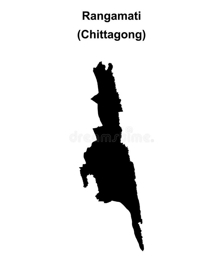 Rangamati outline map stock vector. Illustration of rangamati - 371637766