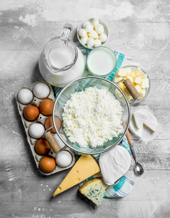 Different Types of Dairy Products Stock Vector - Illustration of ...