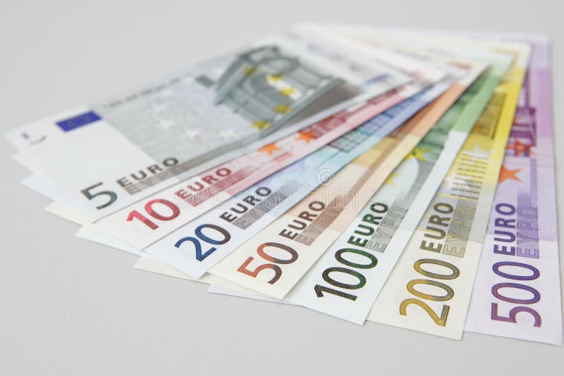 Range of Euro bank notes stock image. Image of business - 17869203
