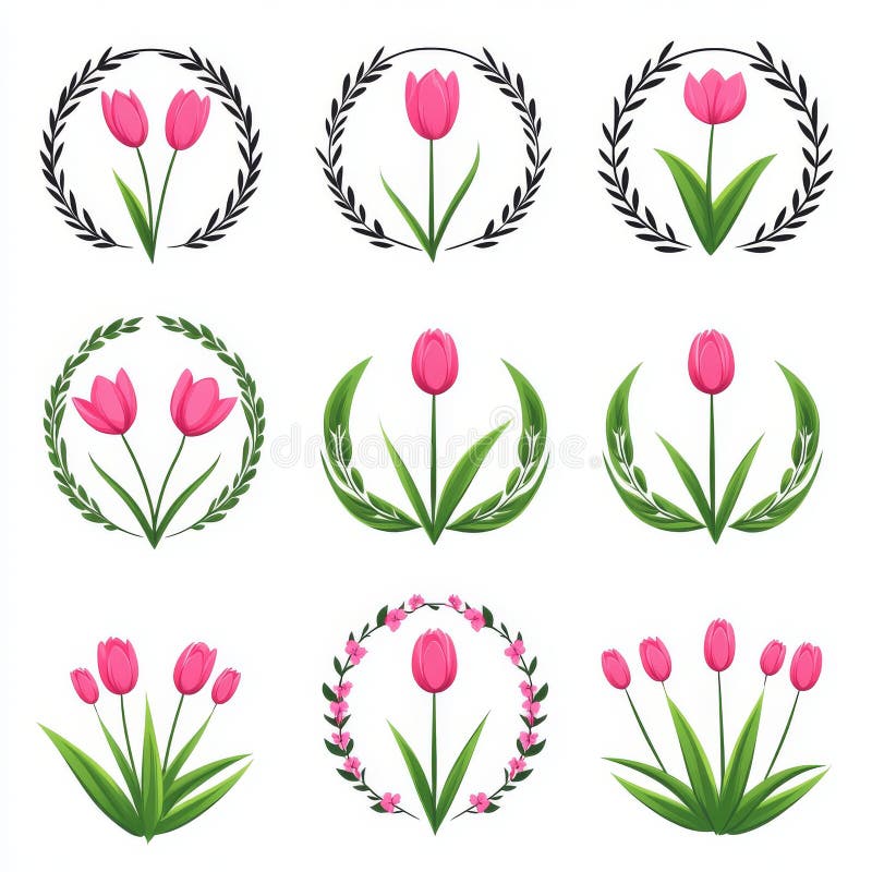 A Range of Floral and Botanical Features are Set in Circular and ...