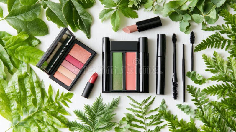 A Range of Green Makeup Products with Eco-friendly Packaging, Depicted ...