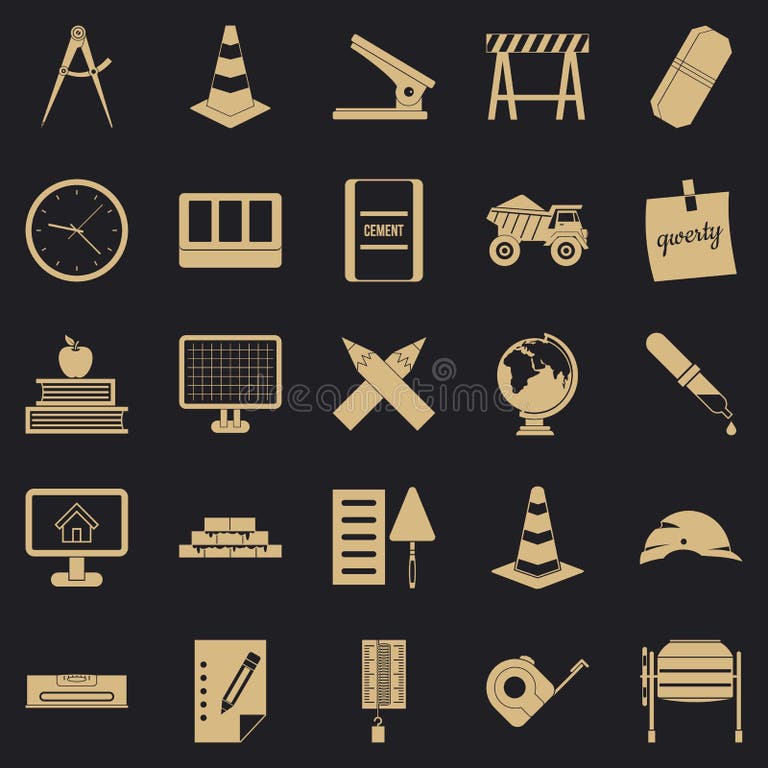 Range Icons Set, Simple Style Stock Vector - Illustration of finance ...