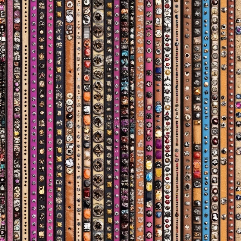 A Range of Leather Belts in Multiple Colors, with Metal Studs, is ...