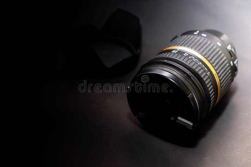 17-50 Range of Lenses for Digital Cameras Isolated on a Black ...