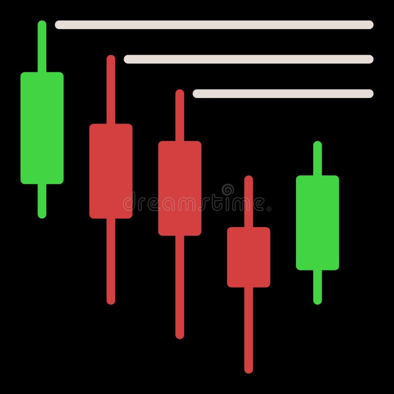 Range or Levels Breakout Vector Candlestick Chart Colored Icon or ...