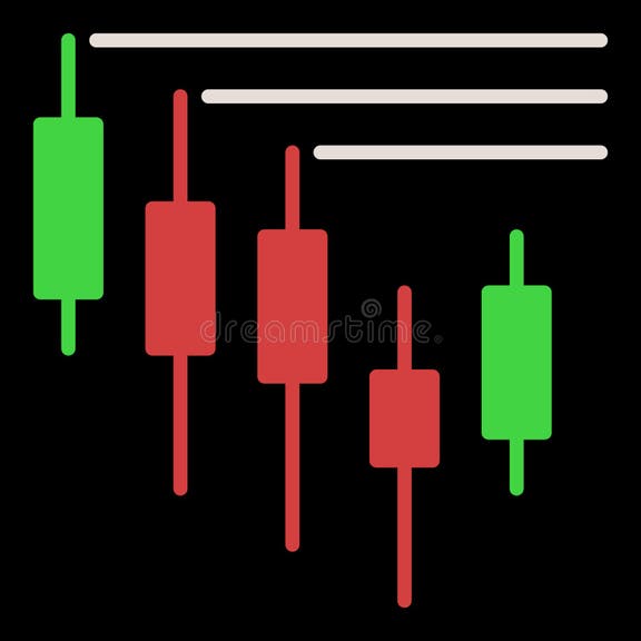 Range or Levels Breakout Vector Candlestick Chart Colored Icon or ...
