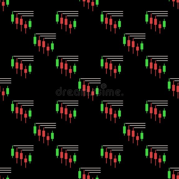 Range or Levels Breakout Vector Candlestick Chart Colored Seamless ...