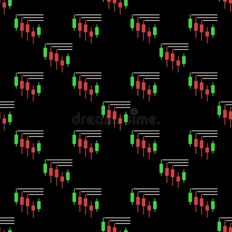 Range or Levels Breakout Vector Candlestick Chart Colored Seamless ...