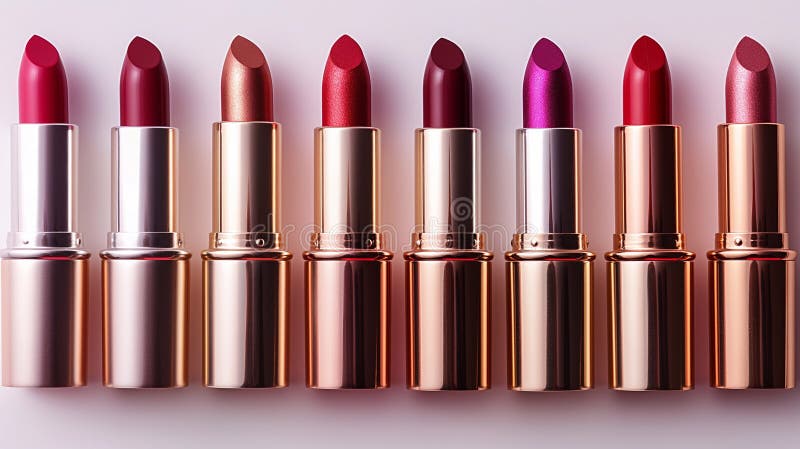 A Range of Lipsticks in Various Shades Isolated on a White Background ...