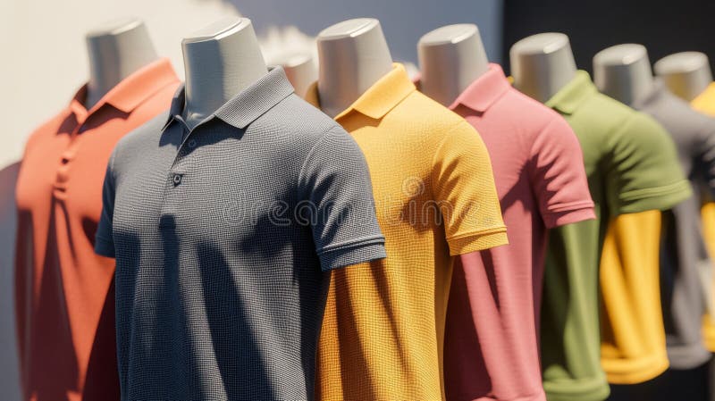 A Range of Polo Shirts in Assorted Colors, Shown on a White Backdrop ...