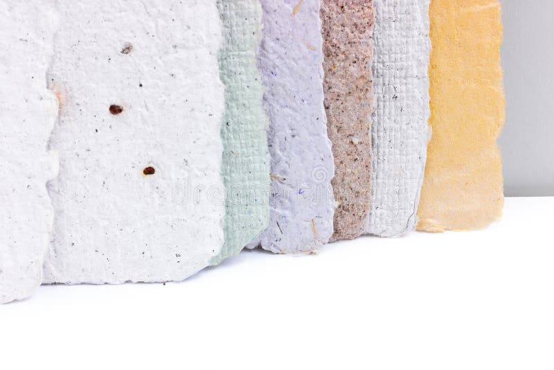 A Range of Recycled Handmade Papers with a Texture Stock Image - Image ...