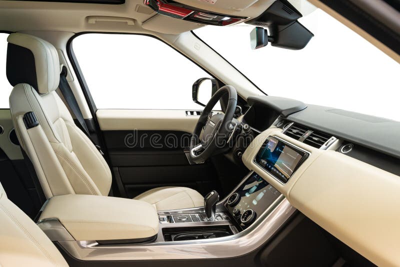 Range Rover Discovery Interior Editorial Photo - Image of cream, land ...