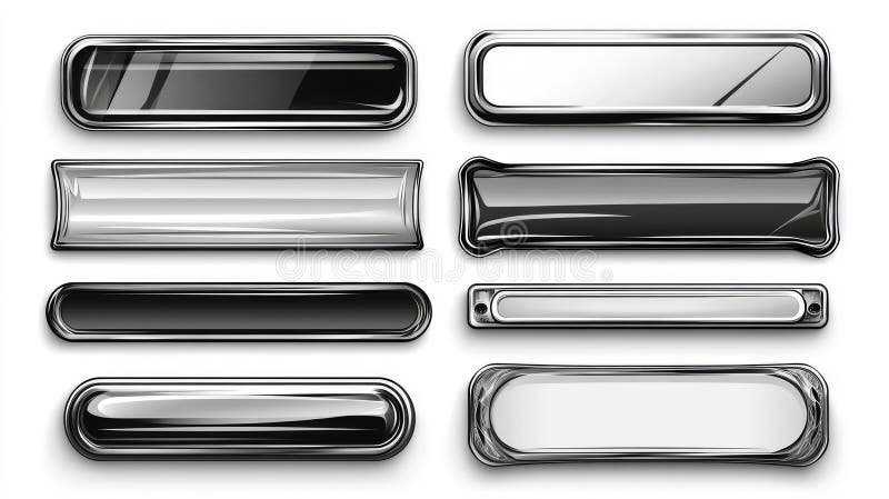 A Range of Silver Metallic Badges and Emblems are Positioned on a White ...