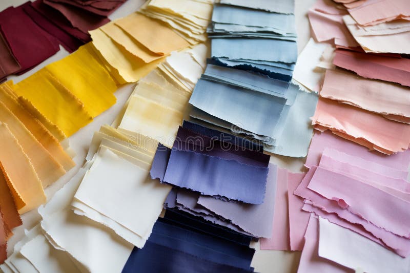 Range and Variety of Dyed Fabric Background. Generative AI Stock ...