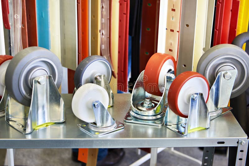 Range Wheels for Industrial Trolleys Stock Image - Image of swivel ...