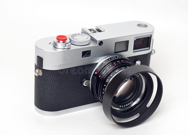 Vintage Rangefinder Camera in Black and White Film Stock Photo - Image ...
