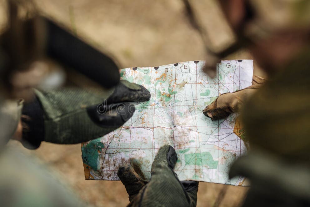 Rangers on the Outdoor of Looking at the Map Stock Image - Image of ...