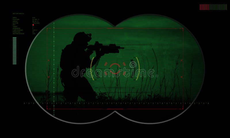 Rangers Team during Night Operation Hostage Rescue.view through Stock ...