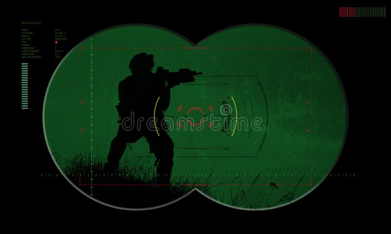 Rangers Team during Night Operation Hostage Rescue.view through Stock ...