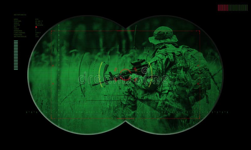 Rangers Team during Night Operation Hostage Rescue.view through Stock ...