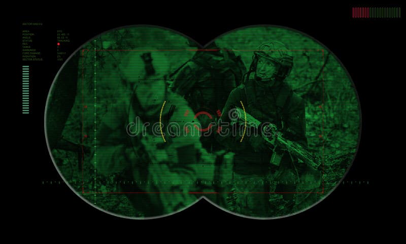 Rangers Team during Night Operation Hostage Rescue.view through Stock ...