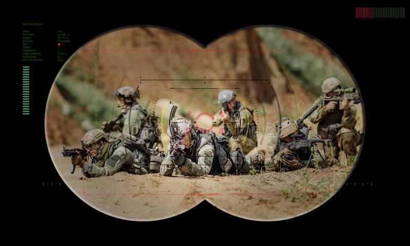 Rangers Team during Night Operation Hostage Rescue.view through Stock ...