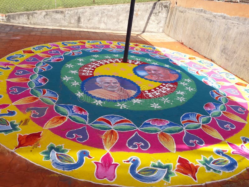 Rangoli at Baps Swaminarayan Mandir Editorial Stock Photo - Image of ...