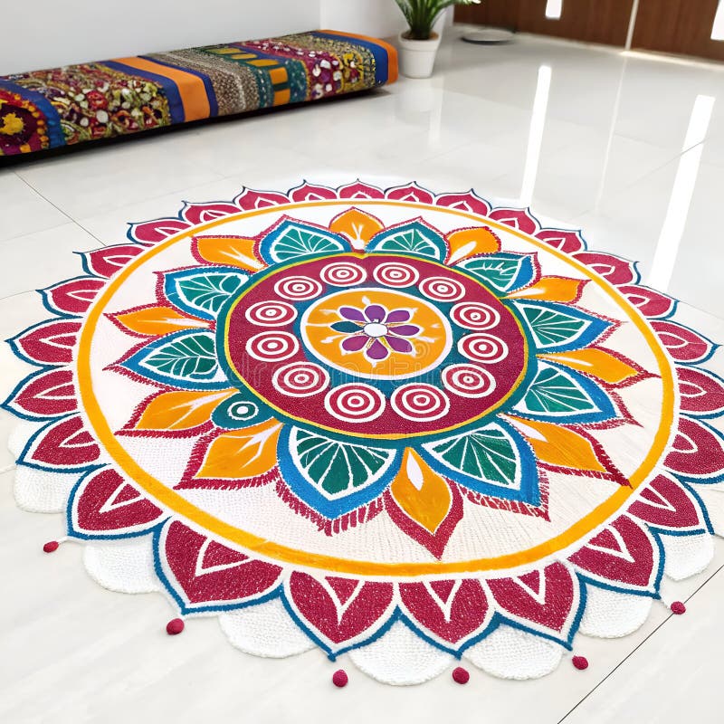 Rangoli stock illustration. Illustration of floral, designs - 357245057