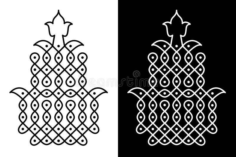 Rangoli Designs With Dots And Line Segments