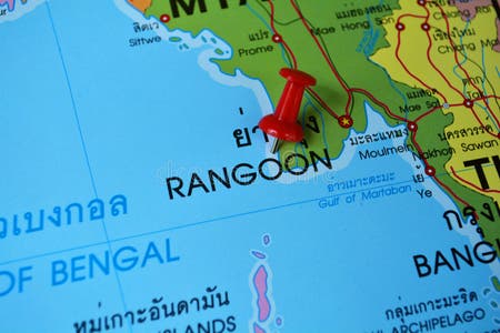 Rangoon map stock photo. Image of yangon, burma, close - 45964712