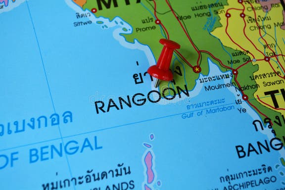 Rangoon map stock photo. Image of yangon, burma, close - 45964712