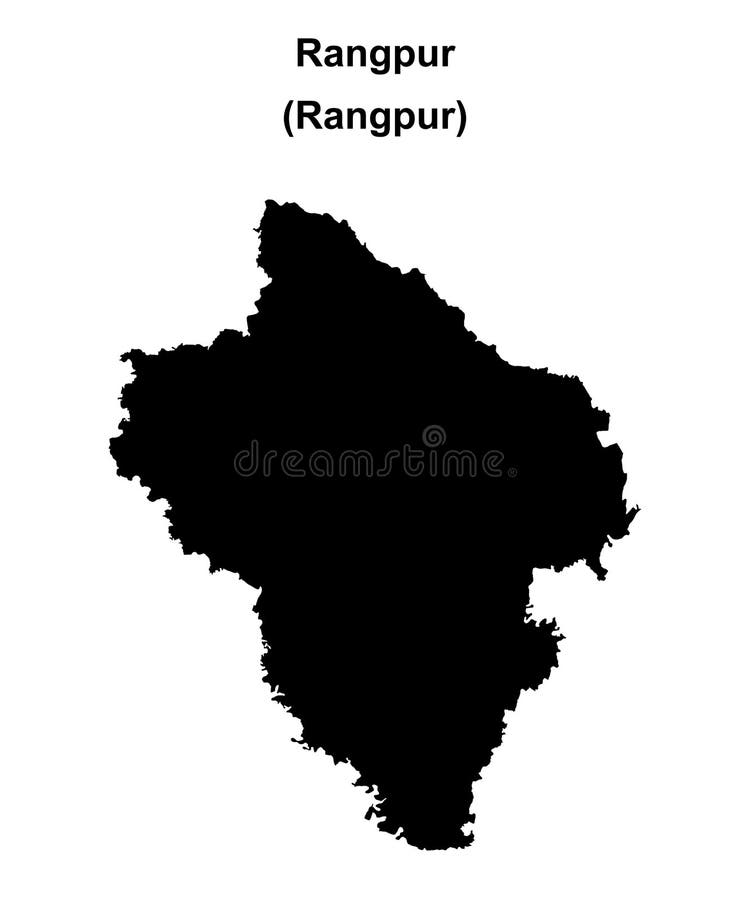 Rangpur outline map stock vector. Illustration of territory - 371637797