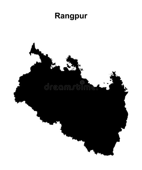Rangpur outline map stock vector. Illustration of vector - 360402231