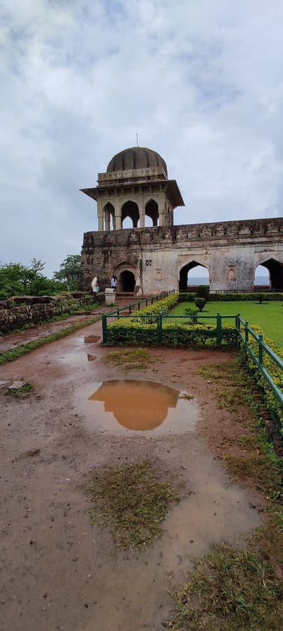 Rani Roopmati Palace of Mandu during Monsoon Stock Image - Image of ...