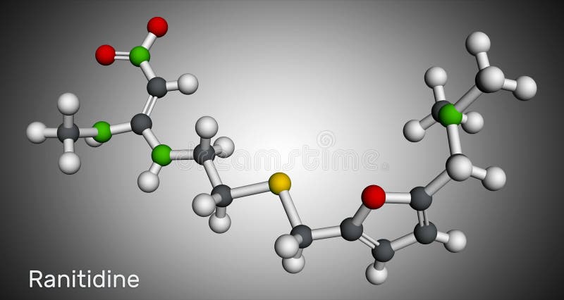 Ranitidine Molecule. it is Used for Treatment of Peptic Ulcer Disease ...