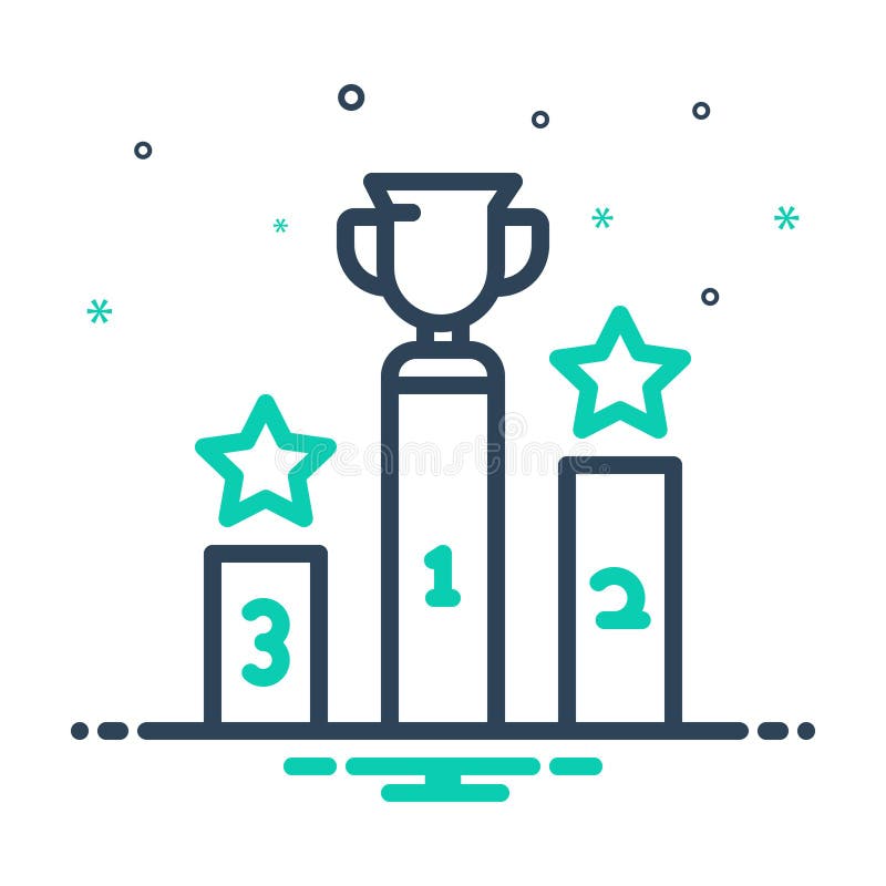 Mix Icon for Rank, Winner and Trophy Stock Vector - Illustration of ...
