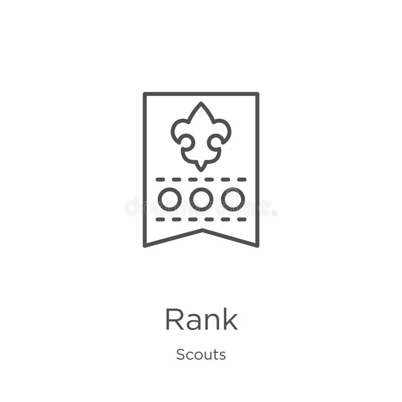 Rank Icon Vector from Scouts Collection. Thin Line Rank Outline Icon ...