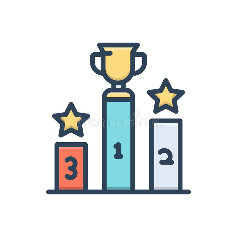 Color Illustration Icon for Rank, Winner and Trophy Stock Illustration ...