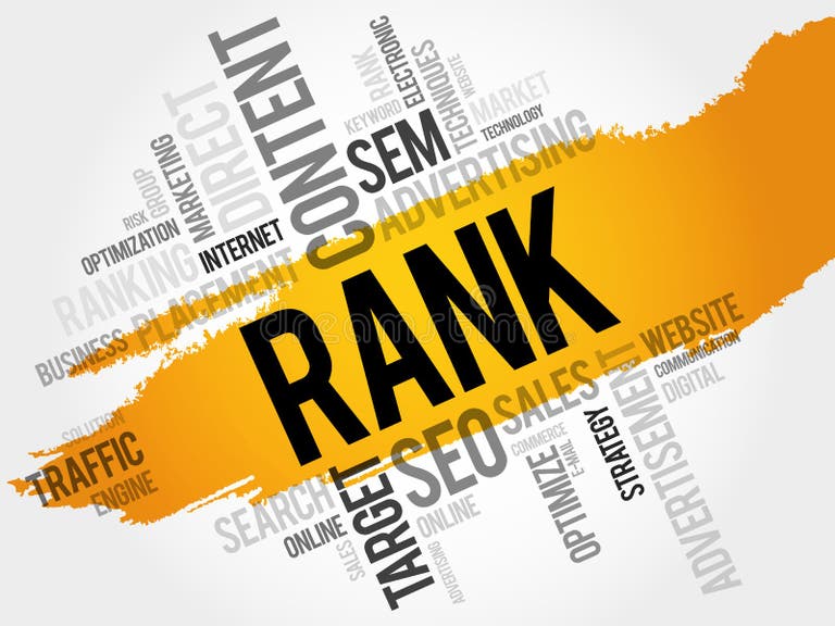 RANK word cloud stock illustration. Illustration of career - 202985663