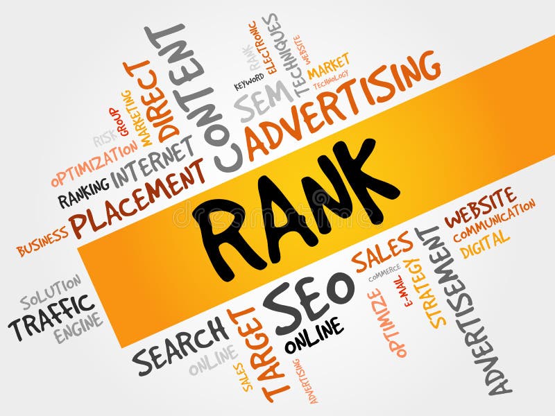 RANK word cloud stock illustration. Illustration of experience - 200329687