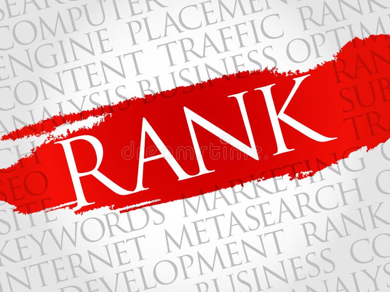 RANK word cloud stock illustration. Illustration of research - 206314651