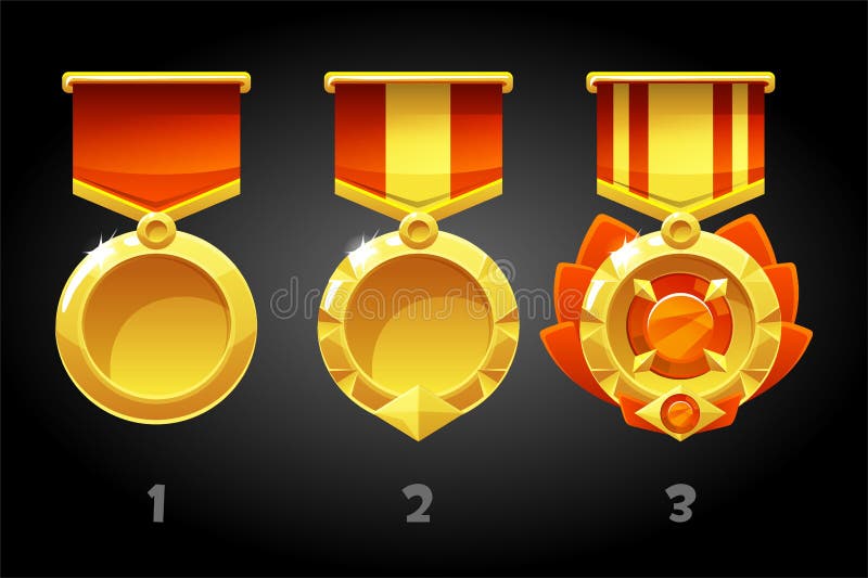 Ranked Red Medals for Improving the Game. Stock Vector - Illustration ...