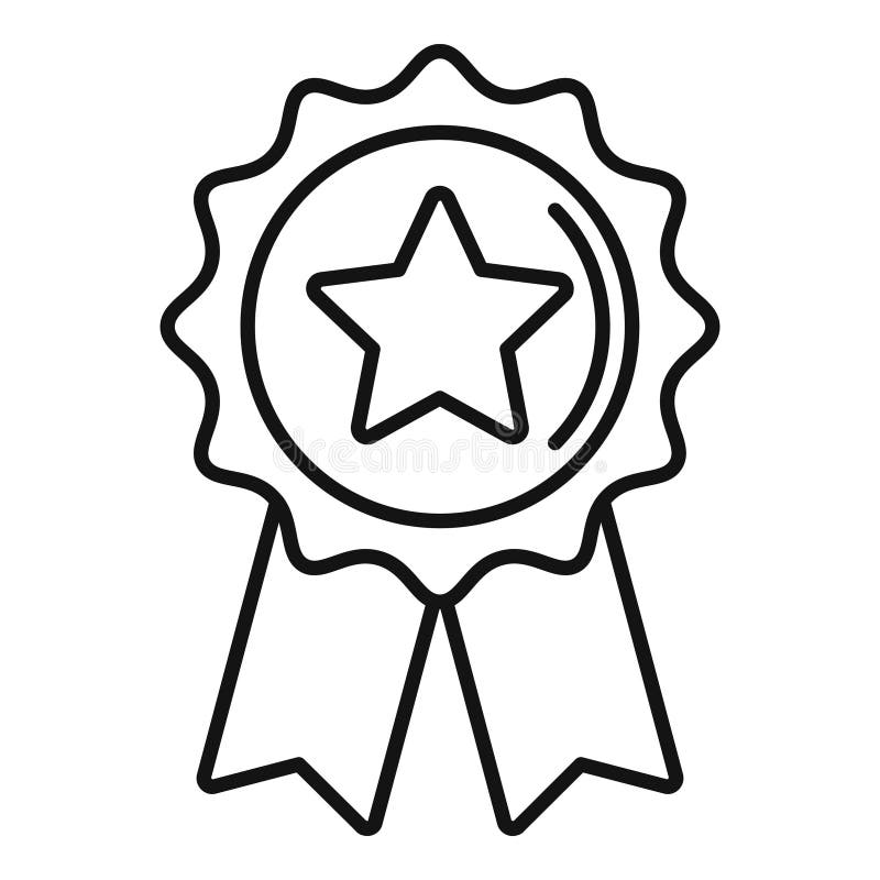Ranking Emblem Icon Outline Vector. Medal Award Stock Vector ...