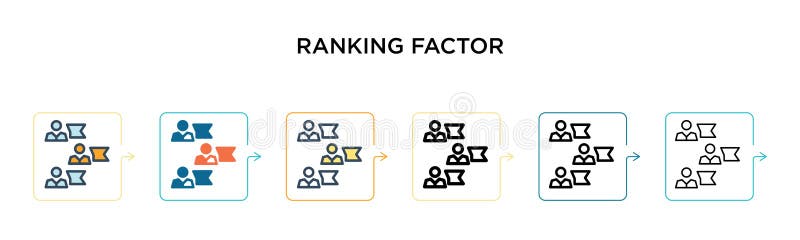 Ranking Factor Vector Icon In 6 Different Modern Styles. Black, Two ...
