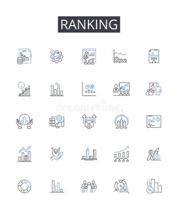 Ranking Line Icons Collection. Evaluation, Grading, Scoring, Rating ...