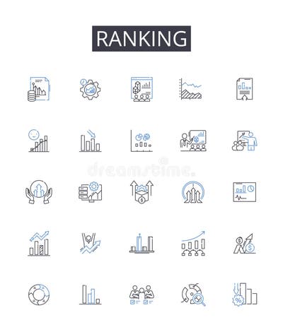 Ranking Line Icons Collection. Evaluation, Grading, Scoring, Rating ...
