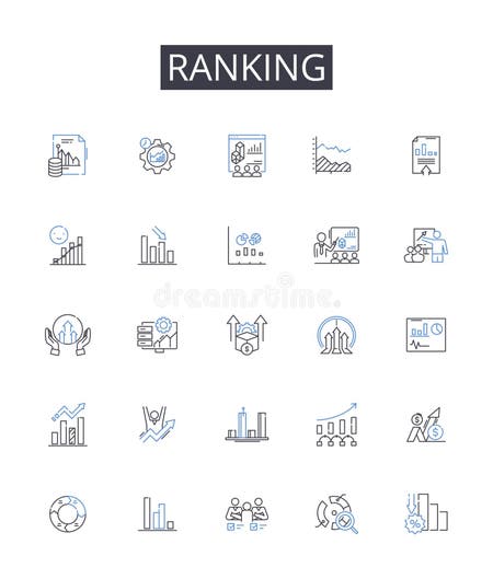 Ranking Line Icons Collection. Evaluation, Grading, Scoring, Rating ...