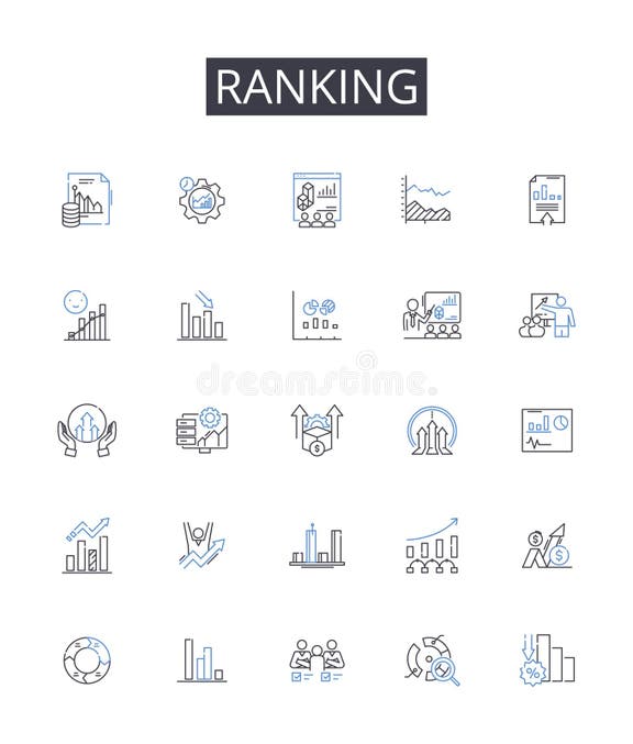 Ranking Line Icons Collection. Evaluation, Grading, Scoring, Rating ...